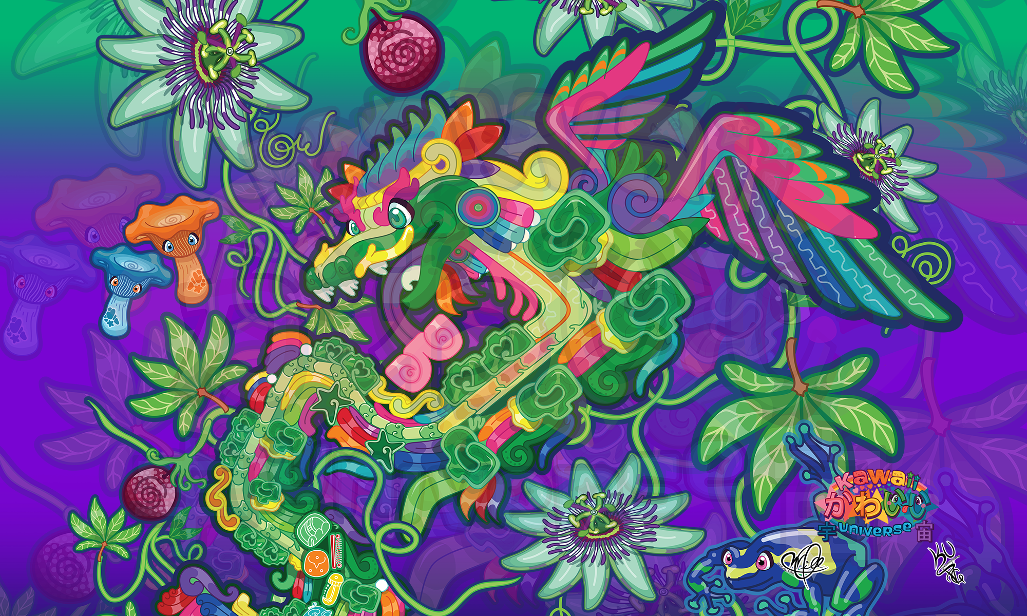 Kawaii Universe - Cute Year of the Dragon Quetzal Collab DrWillTatu Mu