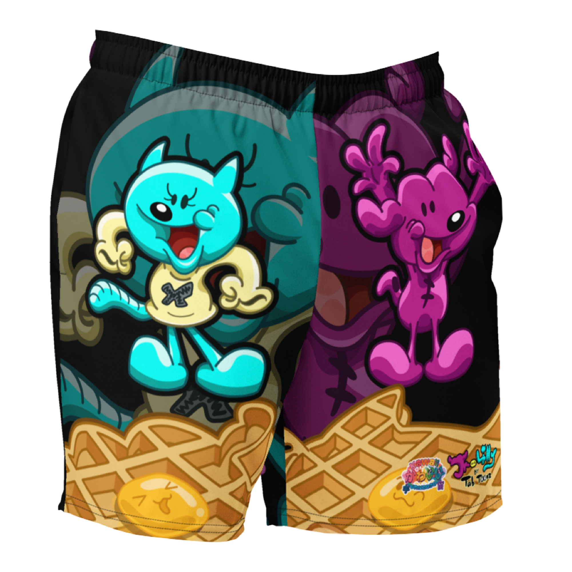Kawaii Universe - Jr and Lilly with Waffles Tab Toonz Collab Swim Shor