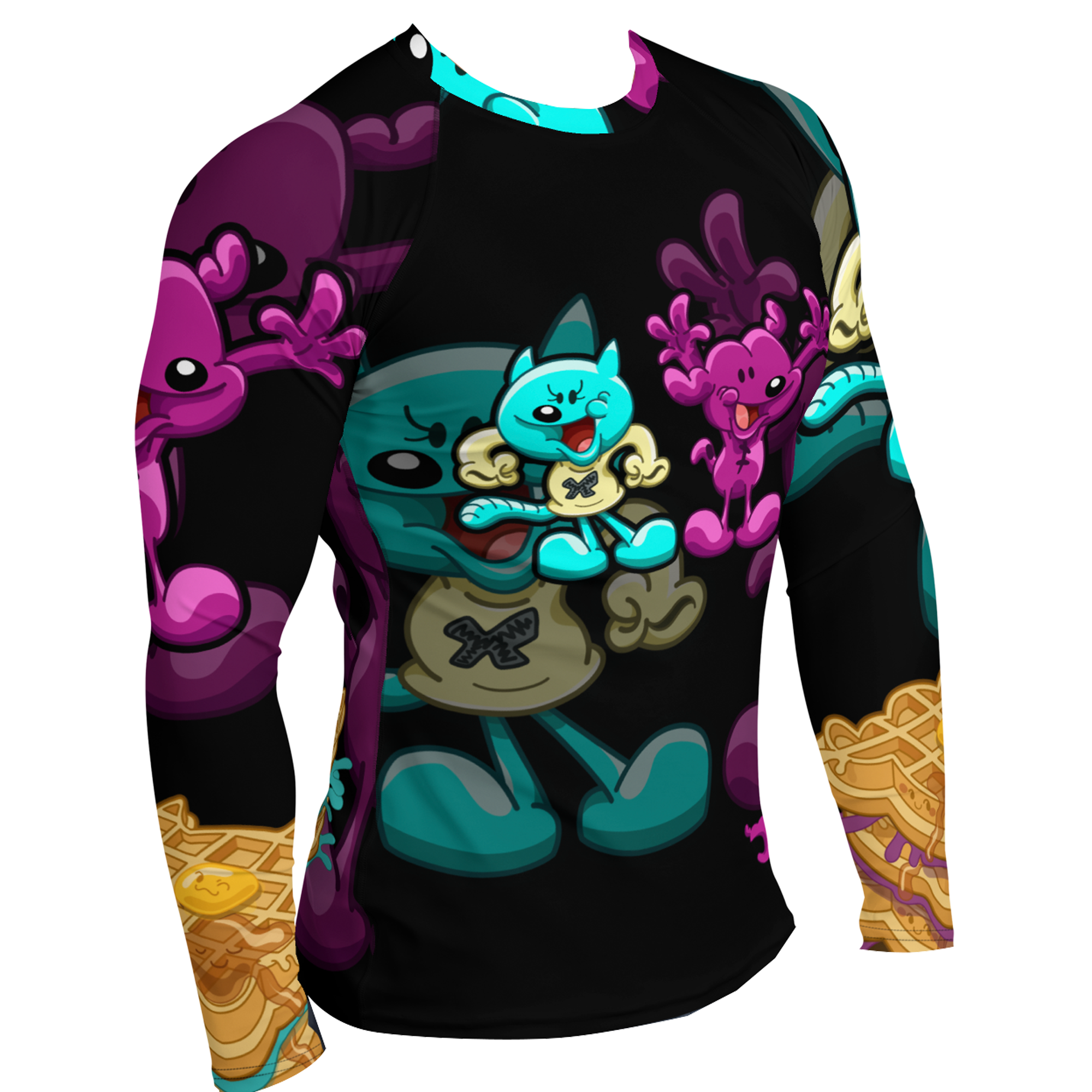 Kawaii Universe - Jr and Lilly with Waffles Tab Toonz Collab Mens Rash