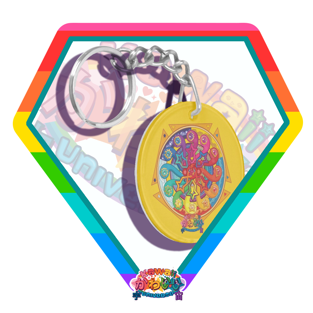 Kawaii Universe Cute Cosmic Eye Gems Amulet Clock Designer Keyring wit