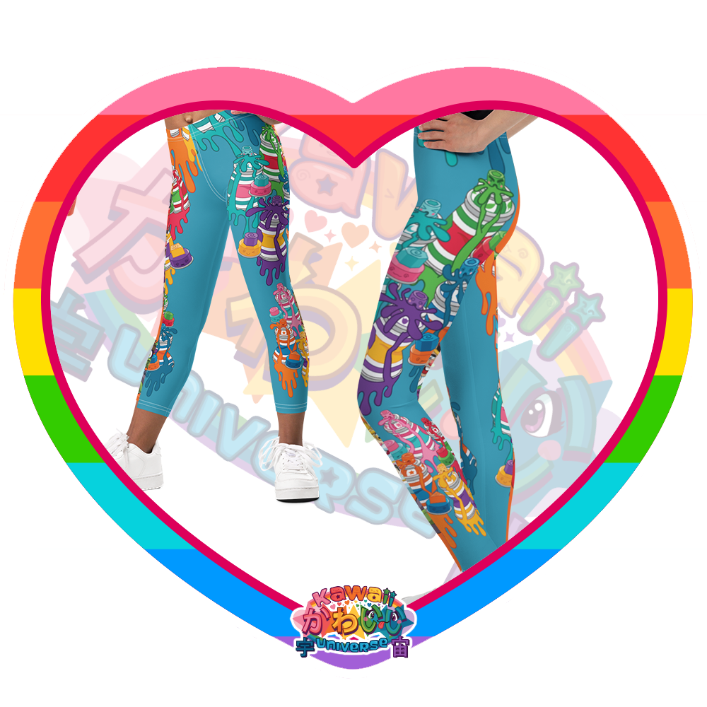 Kawaii Universe - Cute Urban Spray Cans Unisex Toddler to Tween Leggin